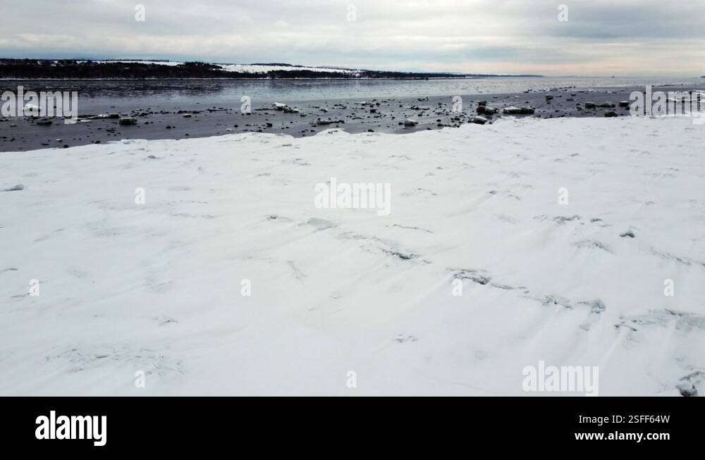 Shoreline of the St. Lawrence River, near the Canadian Town of Beaumont ...