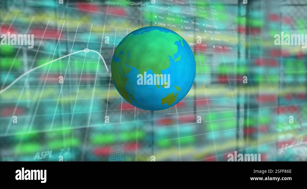 Animation globe graphs data processing Stock Videos & Footage - HD and 4K Video Clips - Alamy
