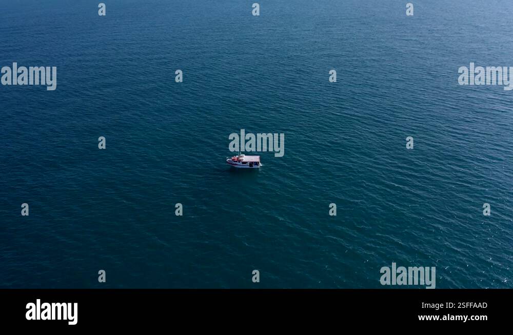 058 ojra.uas SEA ShipInTheOcean AerialView 4k. Aerial drone view of a ...