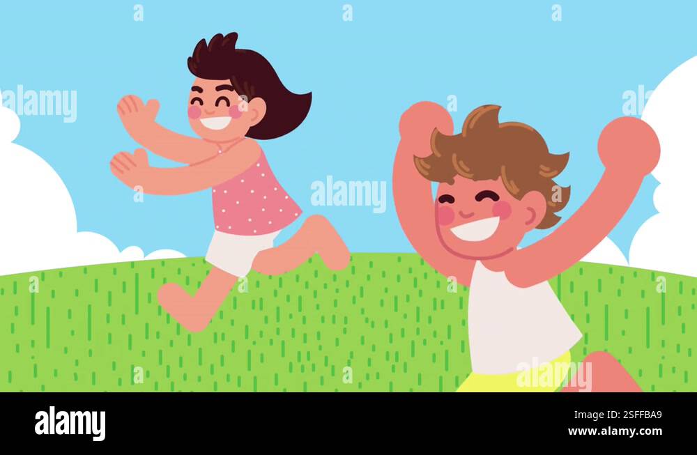 Running kids cartoon illustration Stock Videos & Footage - HD and 4K ...