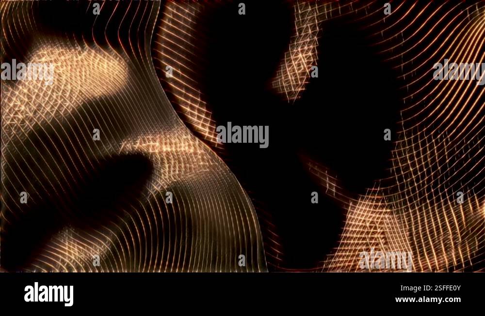 Artistic animation wallpaper of moving bronze golden lines. Digital art ...