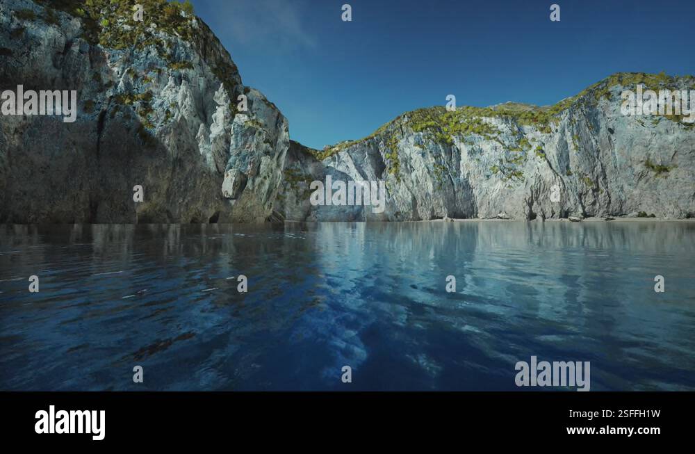 massive sea cliffs and waves of the North Sea on the Southern Coast ...