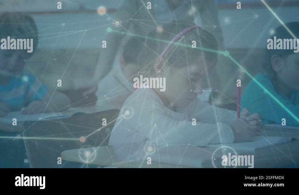 Animation of network of connections over diverse pupils during lessons ...