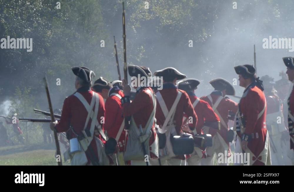 American Revolutionary War Re-enactment - Flintlock battle across ...