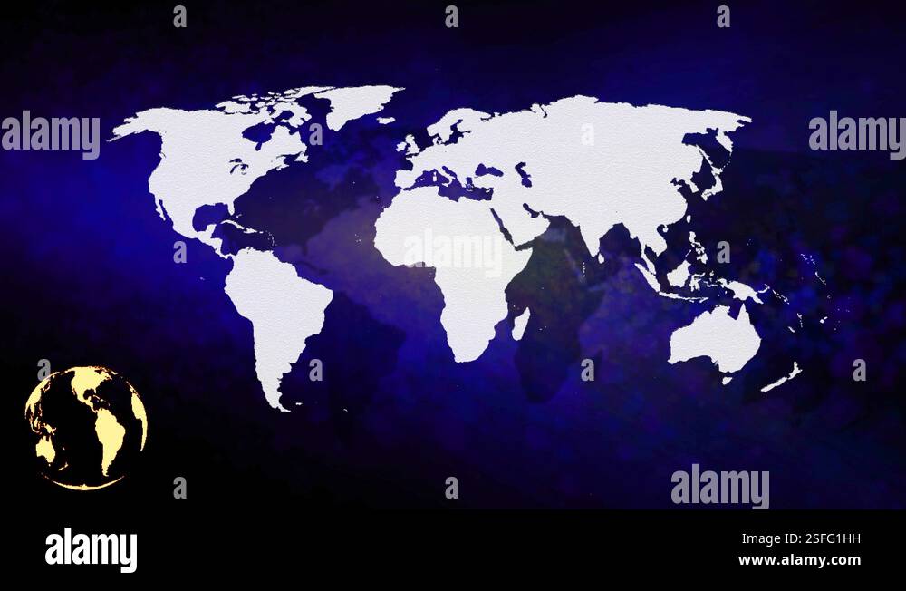 Earth Map With Animation Background Stock Video Footage Alamy