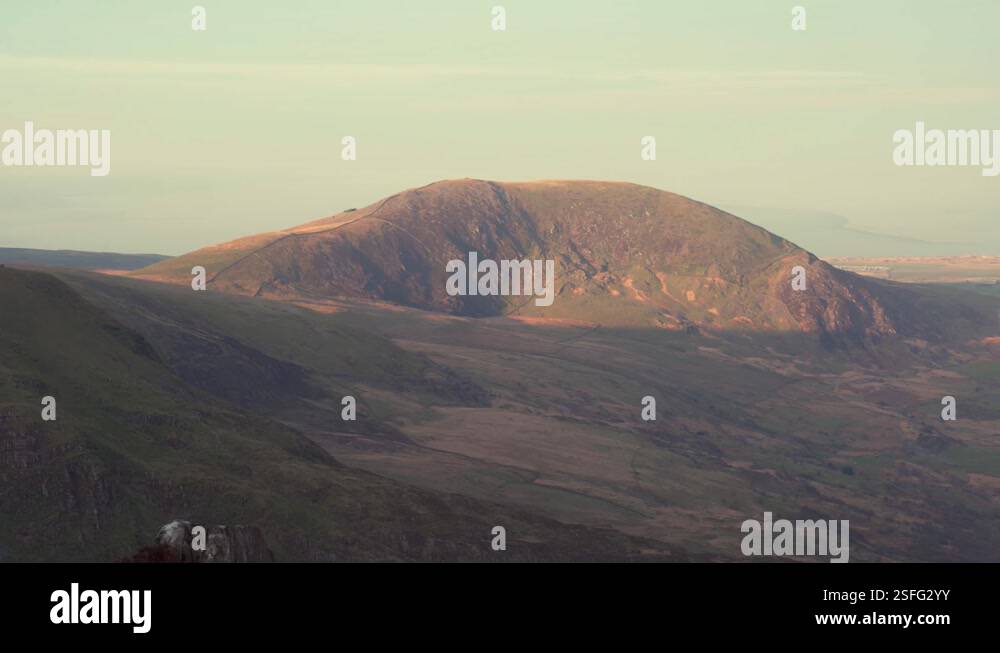 Welsh mountain landscape view of Moelfre in North Wales Stock Video ...