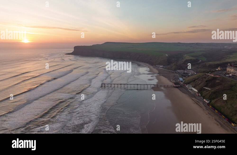 SALTBURN BY THE SEA Aerial Drone Hyperlapse, moving Timelapse, at ...