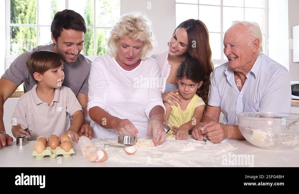 Big family making pastry Stock Video Footage - Alamy