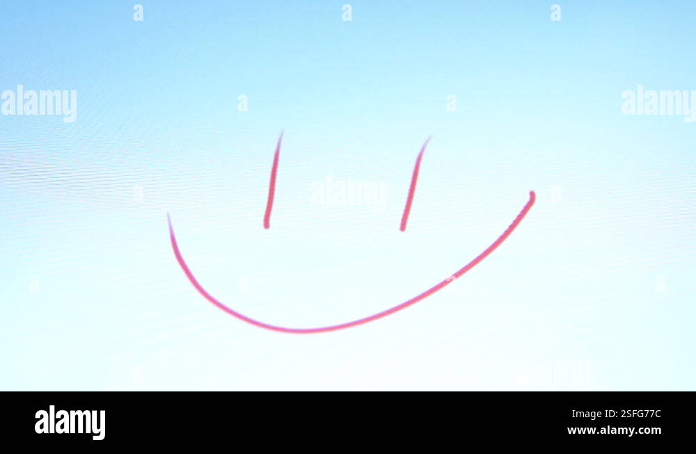 Drawing A Smiley On A Touch Screen Tablet Stock Video Footage - Alamy