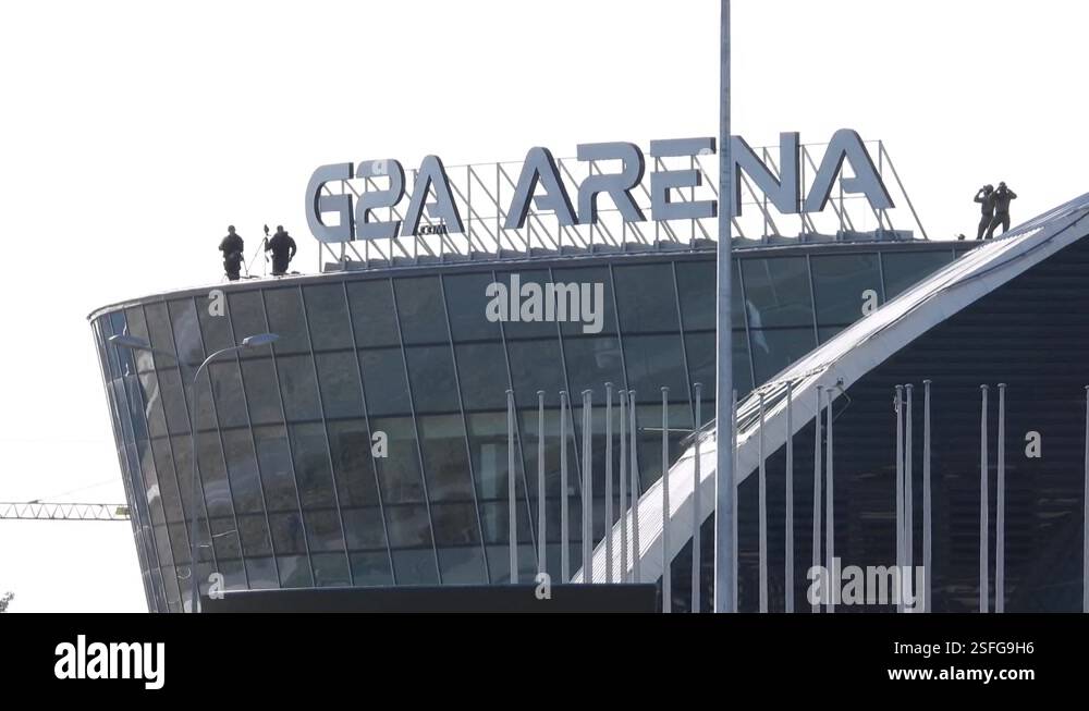 Soldiers on top of G2A Arena for security measures during the visit of ...
