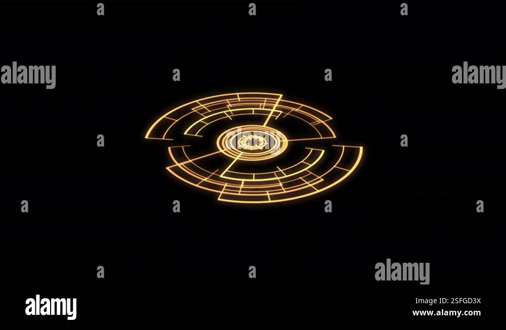 3D HUD Arc Audio Equalizer A Blinking Yellow X60 Degrees Small VJ Loop ...