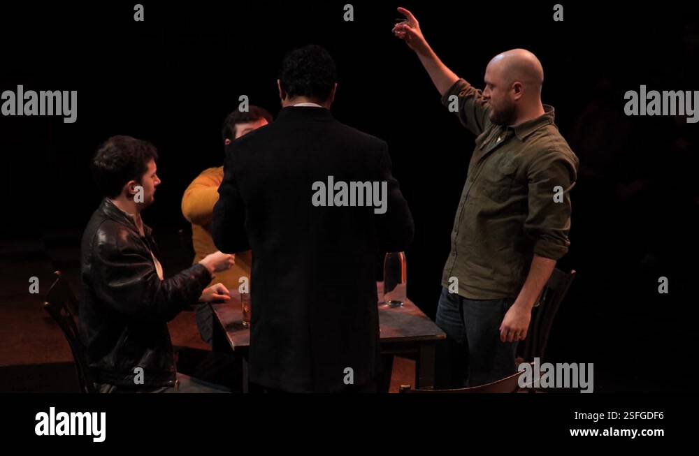 four friends cheering with drinks in a bar Stock Video Footage - Alamy