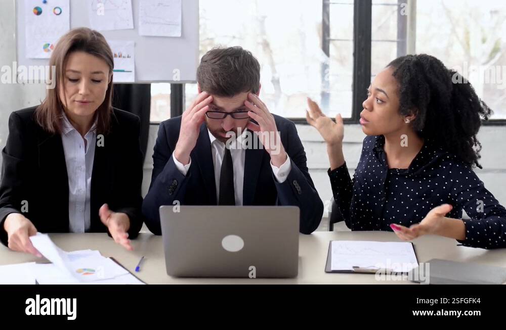 Conflict between employees. Business partners of different ...
