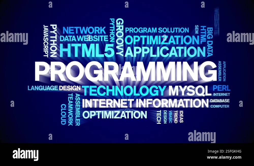 Programming animated word cloud,animation kinetic typography seamless loop Stock Video Footage ...