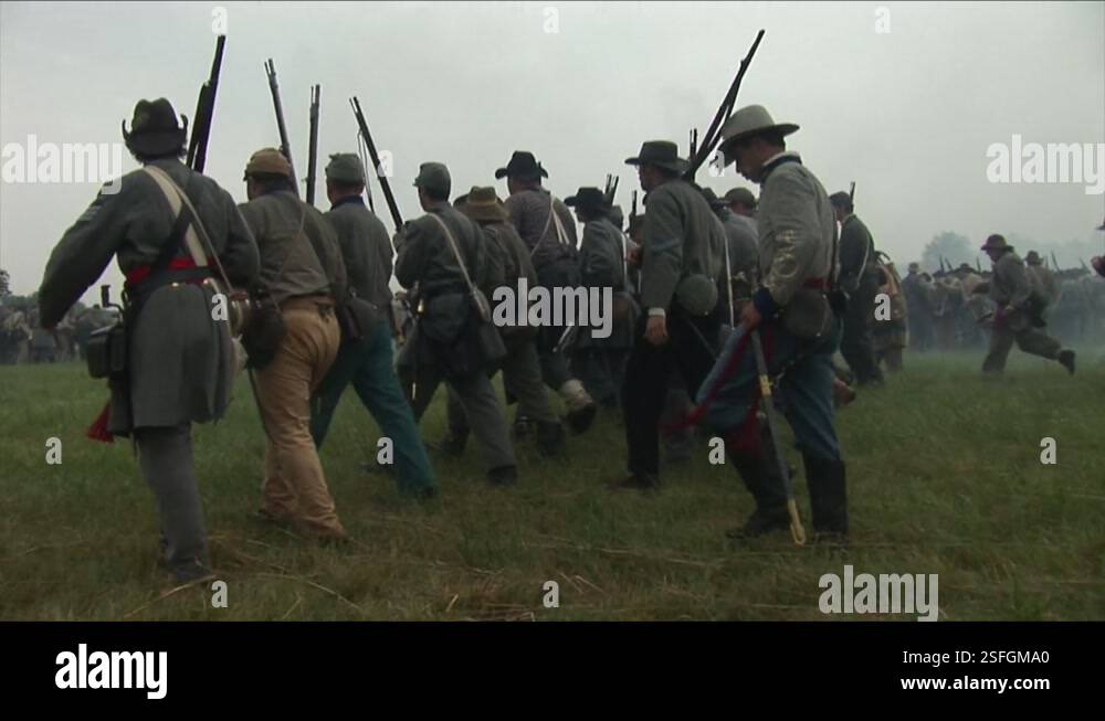 Handheld "Combat Camera" on a Confederate Firing line - Civil War ...