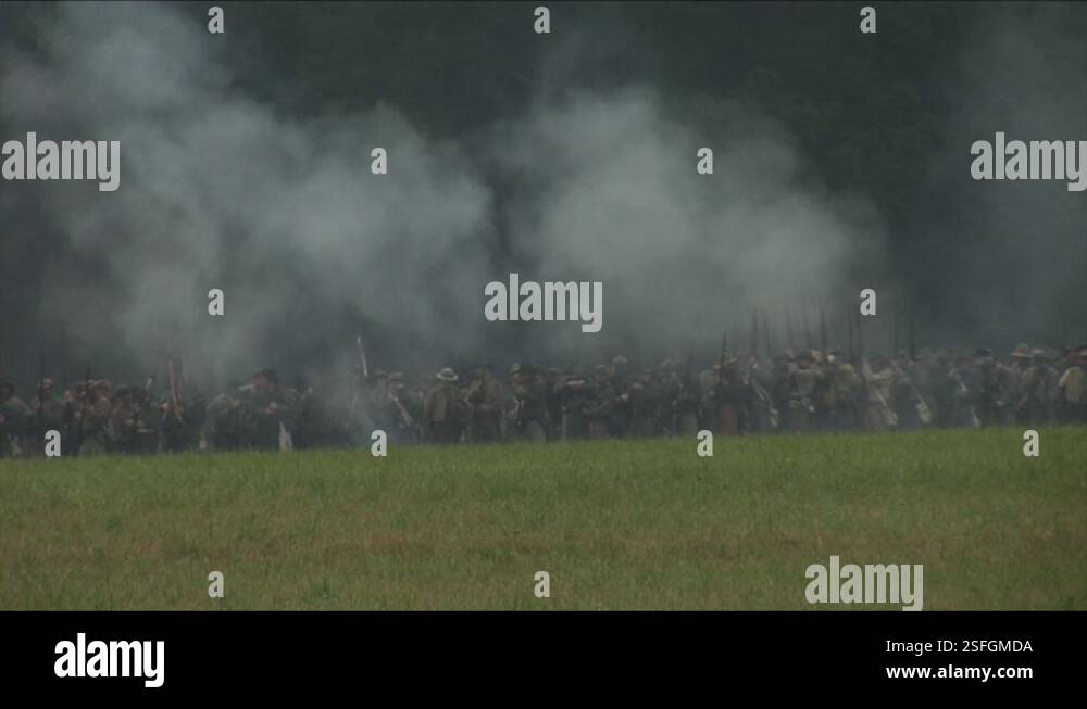 Handheld "Combat Camera" on a Confederate Firing line - Civil War ...