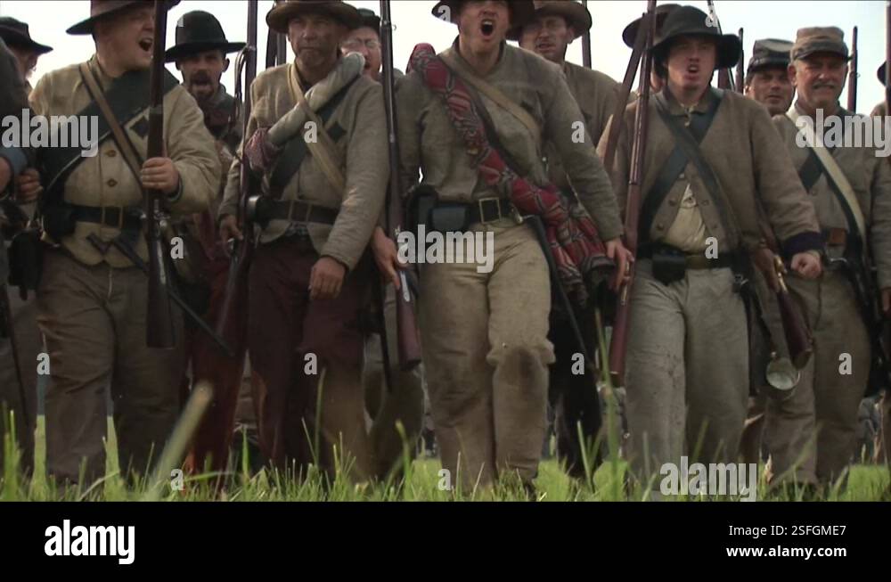 "Combat Camera" of Confederates Marching in Attack - Civil War ...