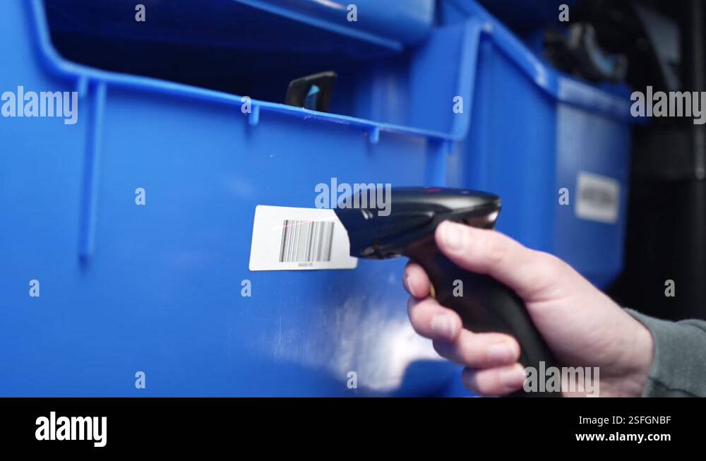 Scanning a Bar Code and Taking an Item From a Part Bin Stock Video ...