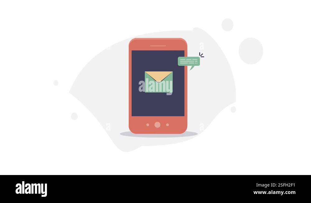 sms alert, email notification on mobile screen animation Stock Video ...