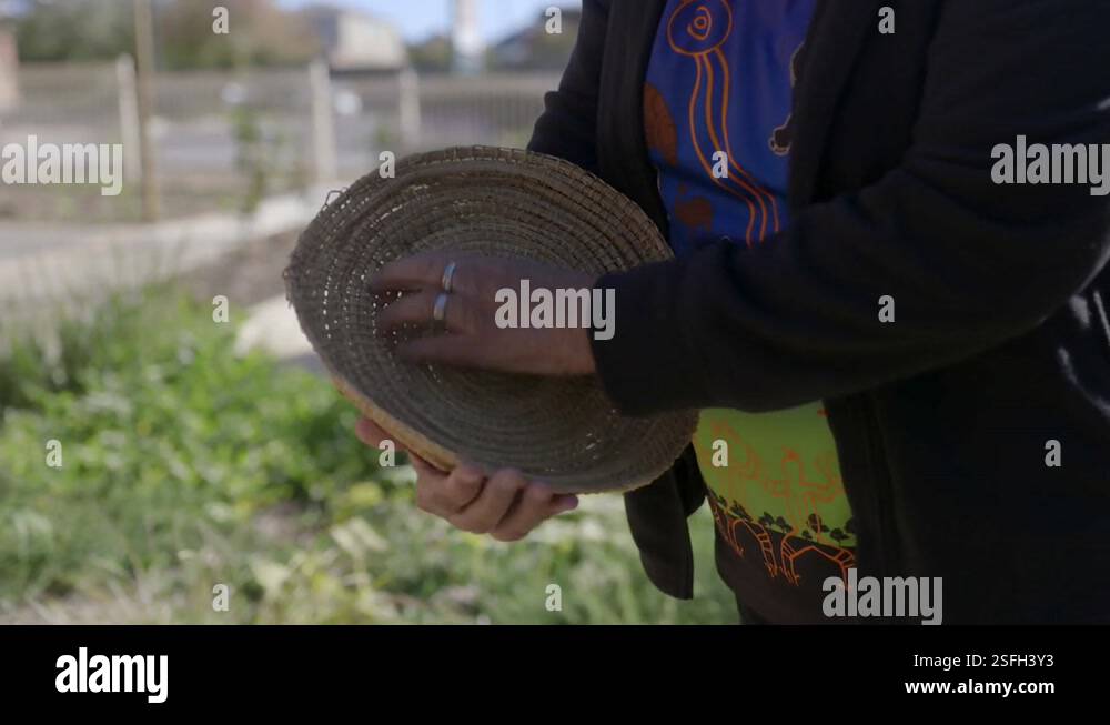 Aboriginal Indigenous Australian Woman Shows Handmade Traditional ...