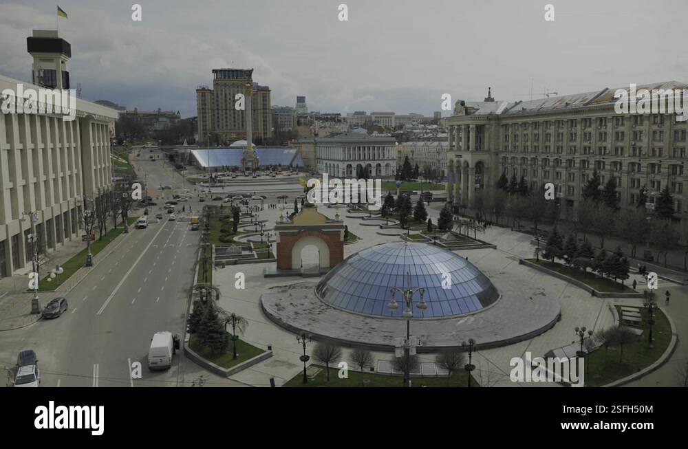 Overview of the Maidan square in Kiev, Ukraine Stock Video Footage - Alamy