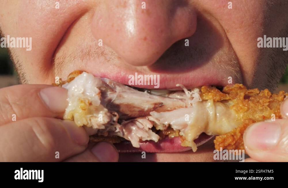 Man eating fat fried chicken Stock Videos & Footage - HD and 4K Video ...