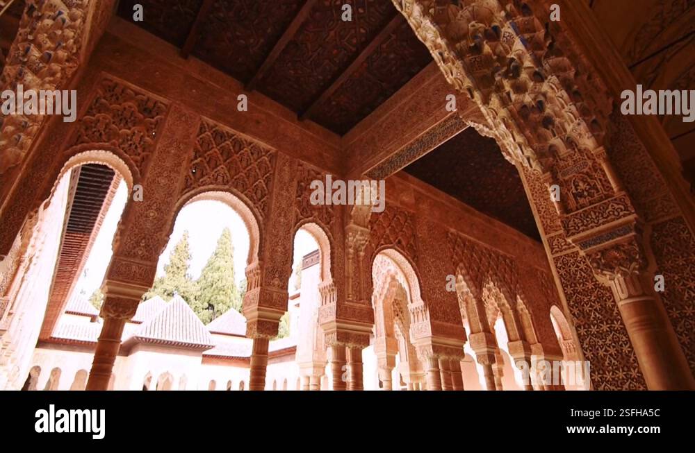 marble pillars of Alhambra Palace in Granada, Spain Sala de los ...