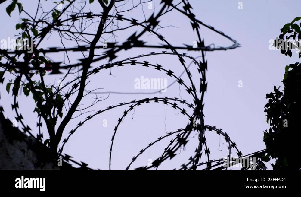 A grim, depressing and bleak view of rain drops falling on dangerous ...