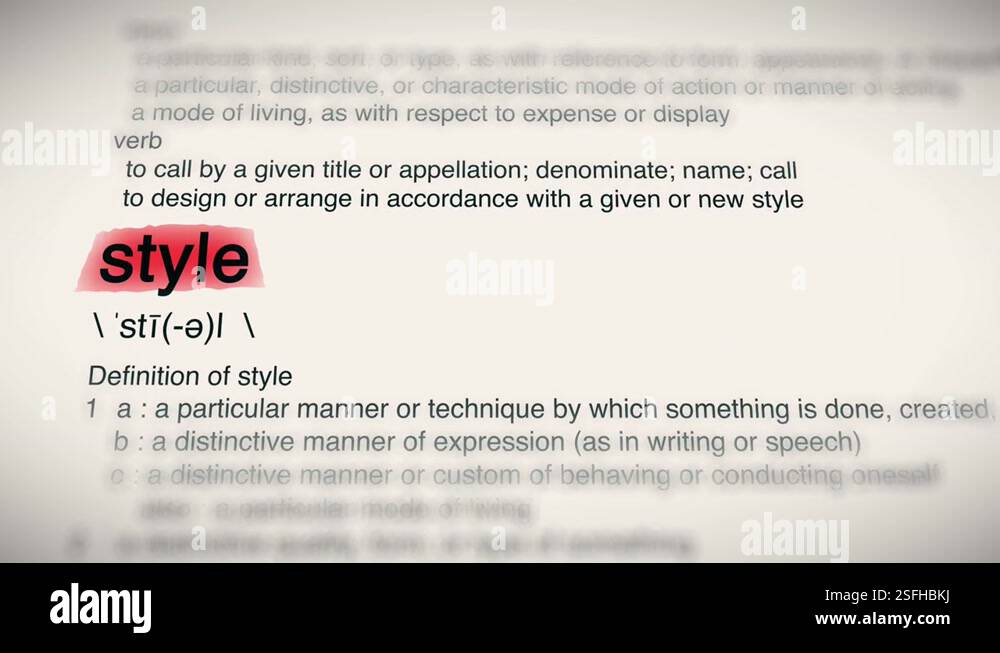 The Word Style Red Highlighted in a Dictionary Animation Stock Video ...