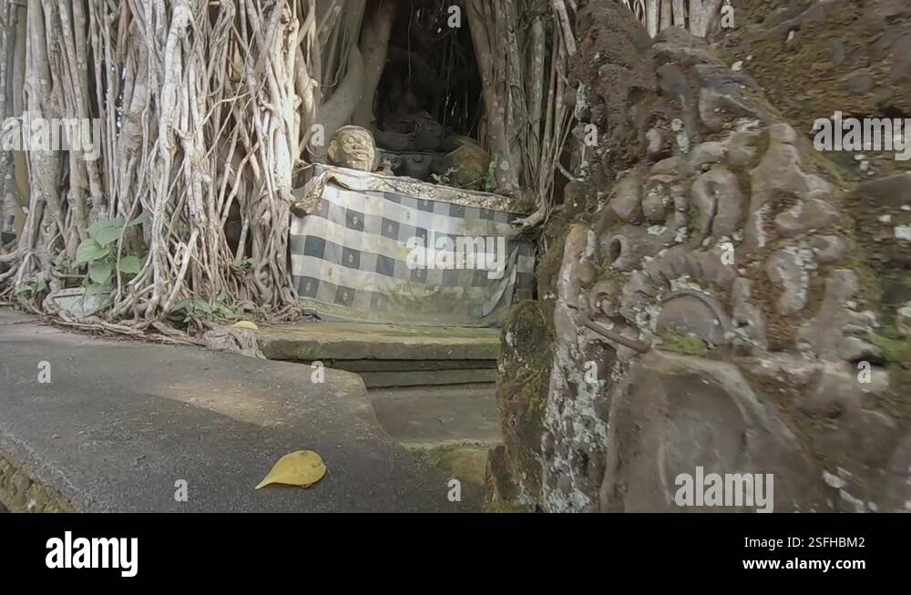 holy altar under a tree at a Balinese temple Stock Video Footage - Alamy