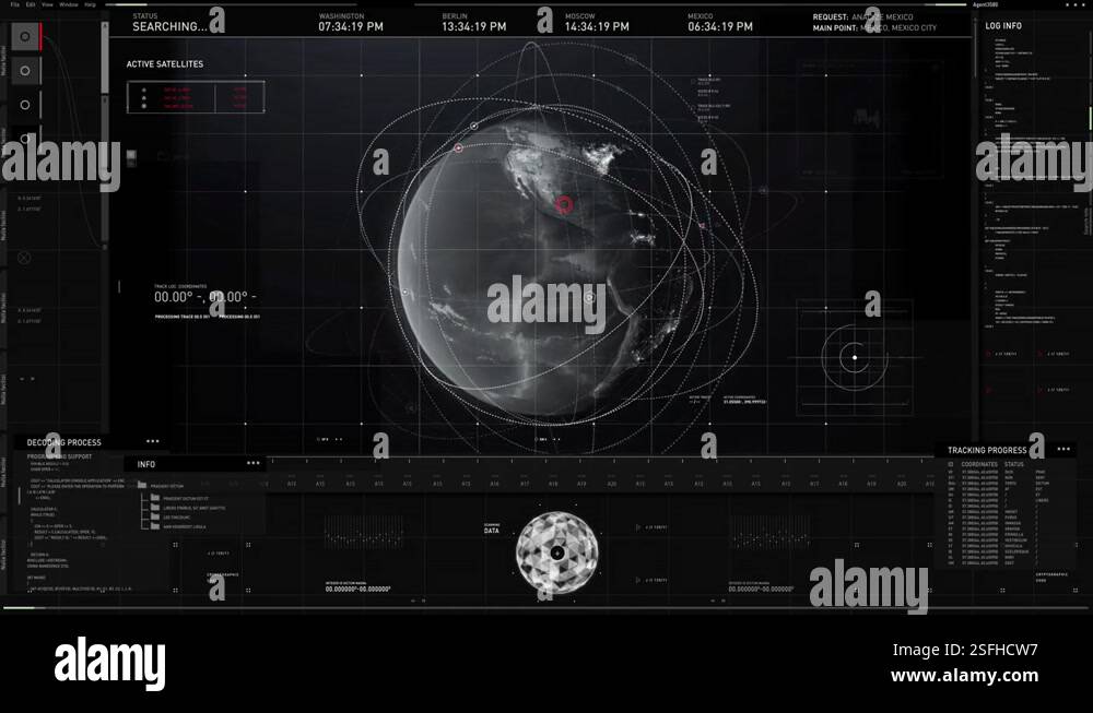 Digital Global Map Scanning Process Via Futuristic Spying Software ...