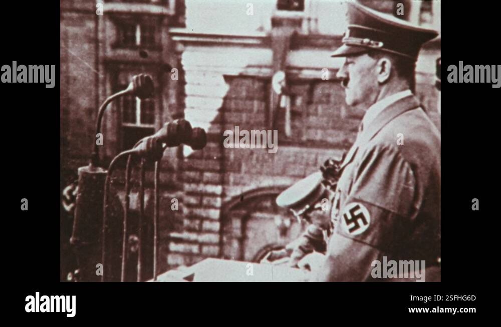 1970s: Photo of Hitler making a speech. Origin of the word 'propaganda ...