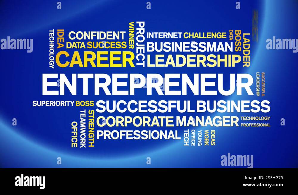 Entrepreneur animated word cloud,animation kinetic typography seamless ...