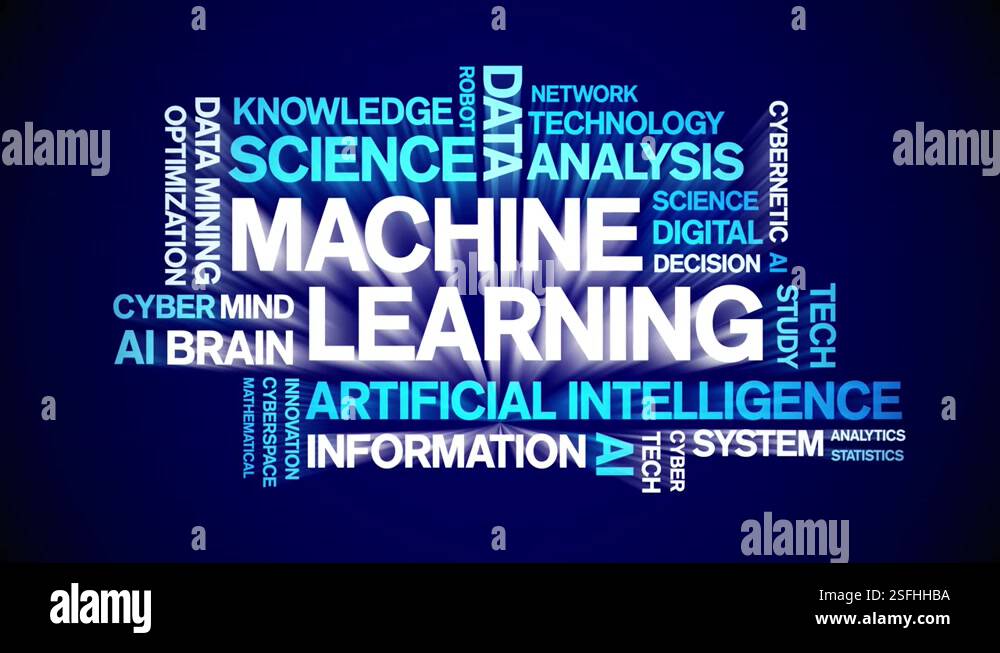 Machine Learning animated word cloud,animation kinetic typography ...