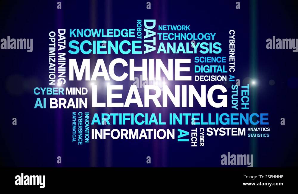 Machine Learning animated word cloud,animation kinetic typography ...