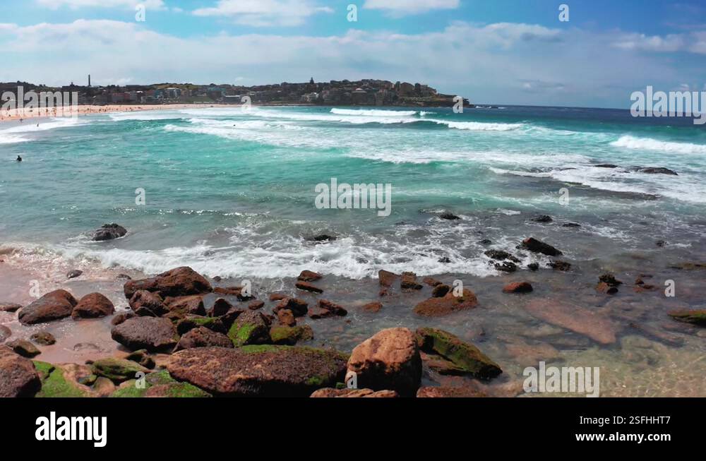 Australia Sydney coast summer landscape. Bondi beach sea shore Stock ...