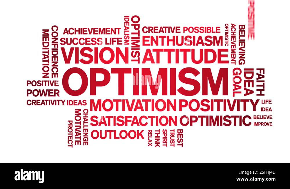 Optimism animated word cloud,animation text kinetic typography seamless ...
