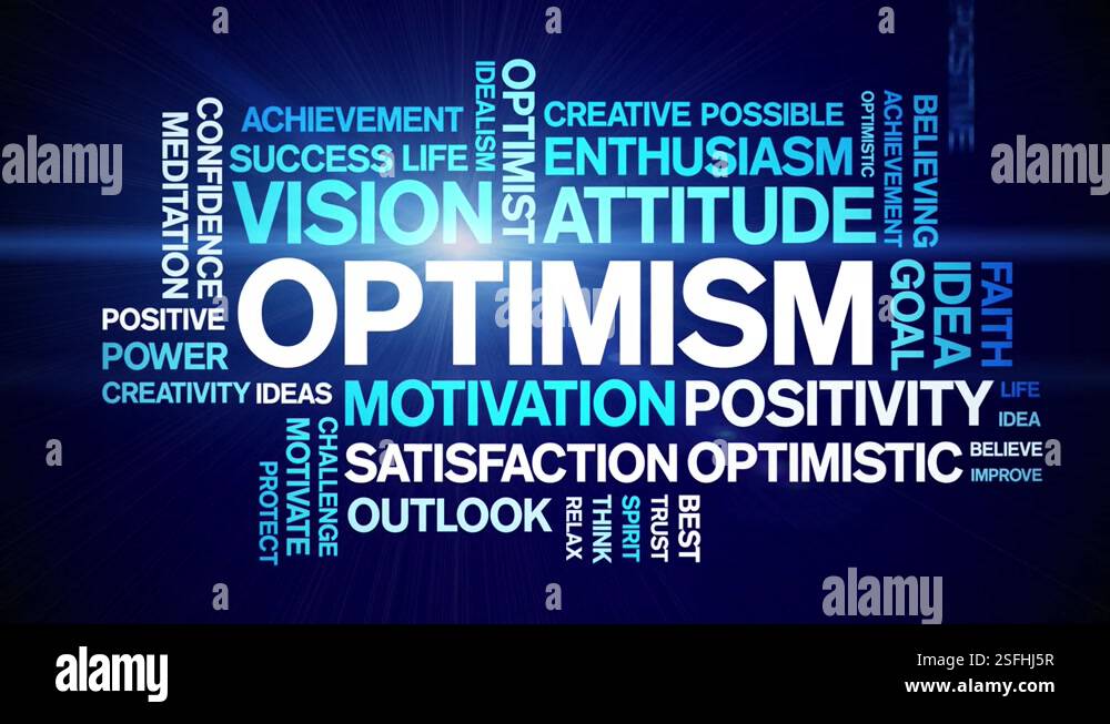 Optimism animated word cloud,animation text kinetic typography seamless ...