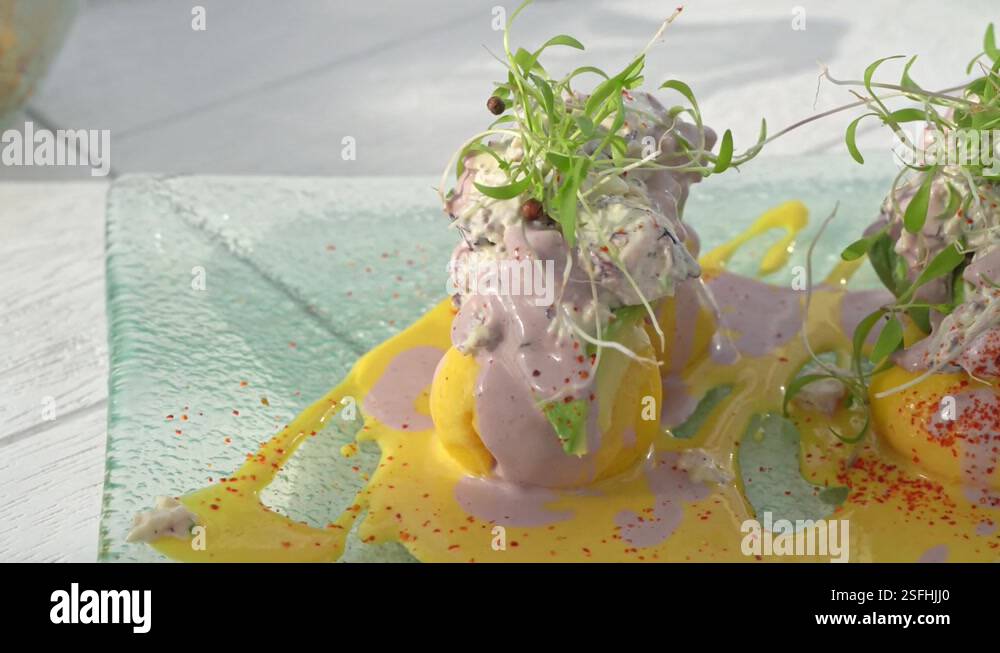 Gourmet Peruvian Causa Rellena. Mashed Potatoes Typical Local Cuisine ...