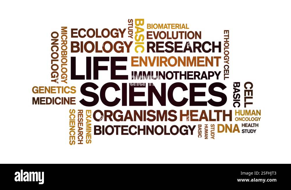 Life Sciences animated word cloud,animation kinetic typography seamless ...