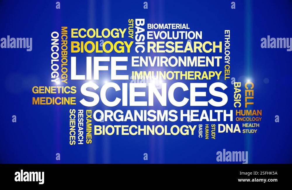 Life Sciences animated word cloud,animation kinetic typography seamless ...