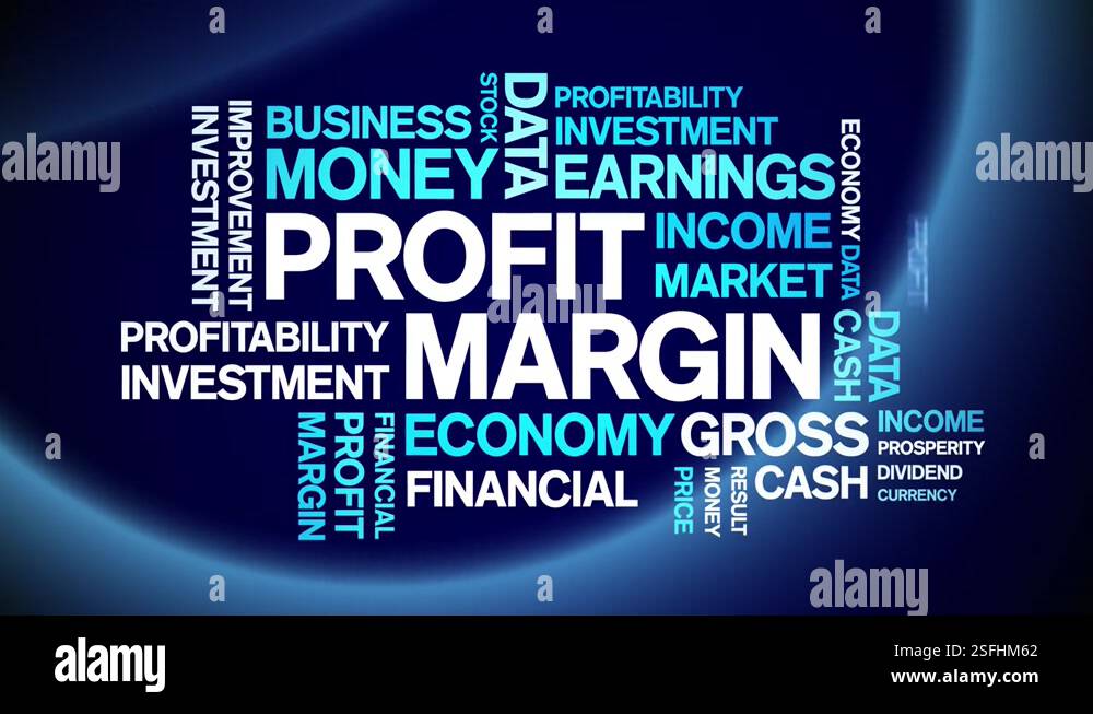Profit Margin animated word cloud,animation kinetic typography seamless ...