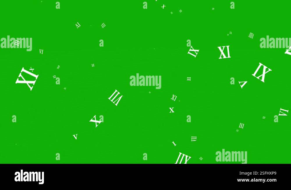 Roman numbers green screen motion graphics Stock Video Footage - Alamy