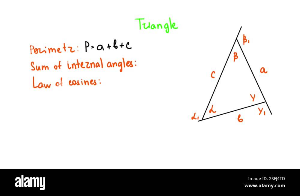 Geometry. Triangle geometry formulas. On a white background Stock Video ...