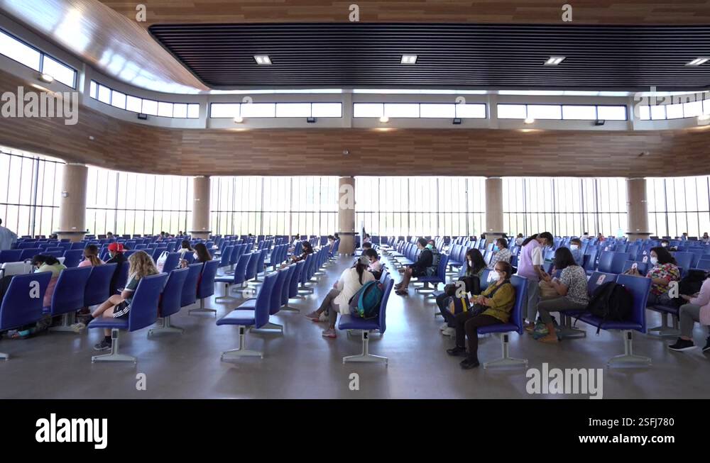 People Sitting On Terminal Of Surat Thani New Airport During The Height ...