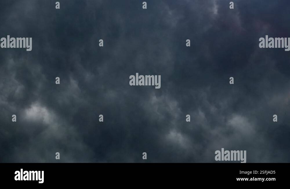 Thunderstorm in Dark Sky With Moving Clouds, Hurricane Lightning 4K ...