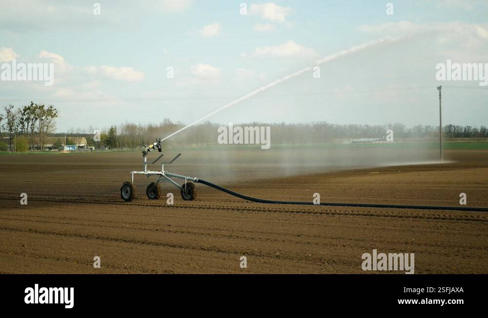 Irrigation sprinkler automatic watering water cultivated fields, robot ...