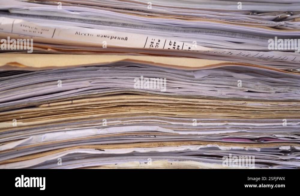 Office waste paper, accounting papers, archive from storage ...