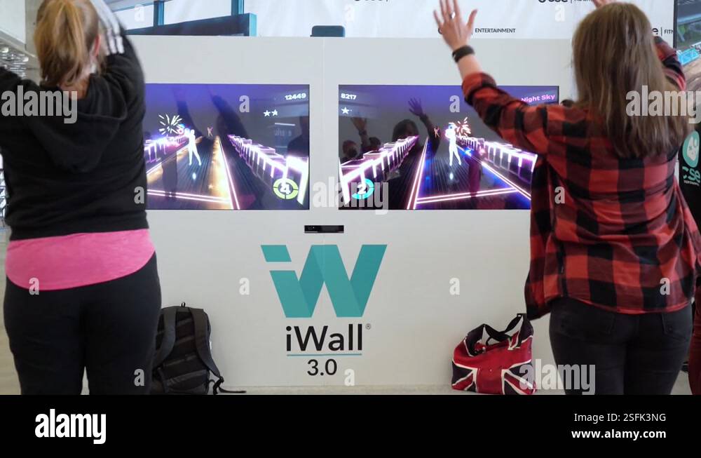 iWall is product for Exergaming, or active video gaming Stock Video ...