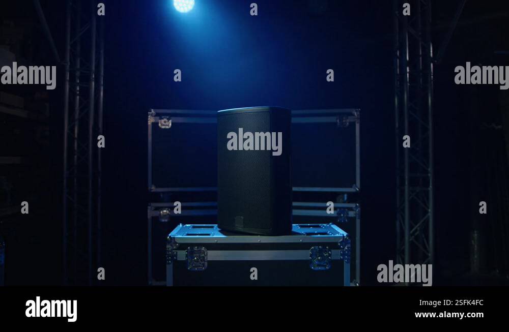 Concert sound column on a background of flickering light Stock Video ...